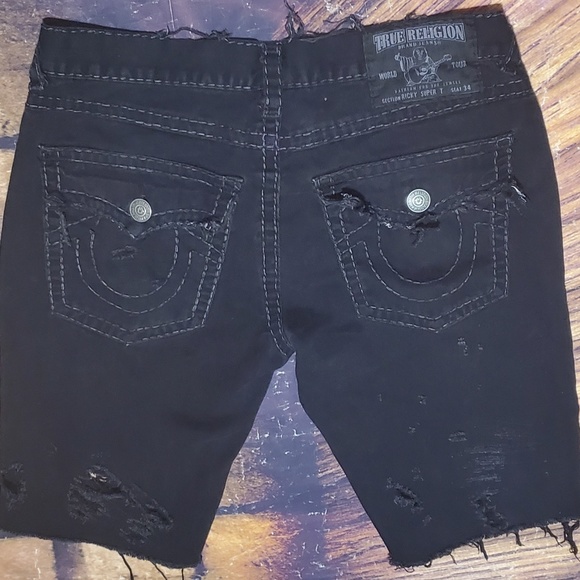 True Religion | Shorts | True Religion Cut Off Jean Shorts Black Size ...